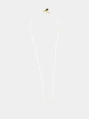 Valentino Garavani Ovalette Necklace In Metal, Pearls, And Enamel - Gold