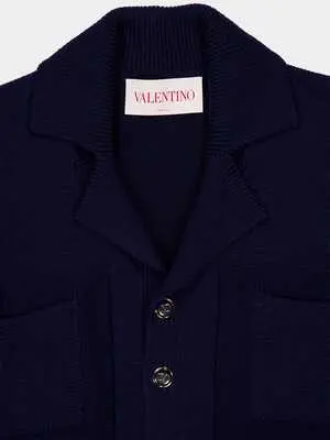Valentino Garavani Loose-fit Wool And Cotton Cardigan