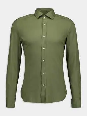 Boglioli Classic Collar Cotton Shirt - Green
