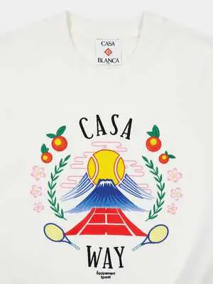Casablanca Casa Way Mountain Print Sweatshirt - White