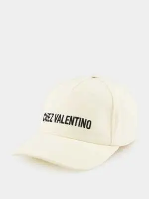 Valentino Garavani Embroidered Cotton Baseball Cap - Cream