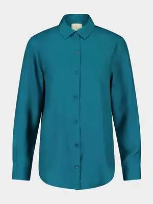 PAULA Ametista Botanical Silk Shirt - Green