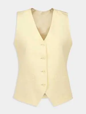 PAULA Leo Linen Vest - Cream