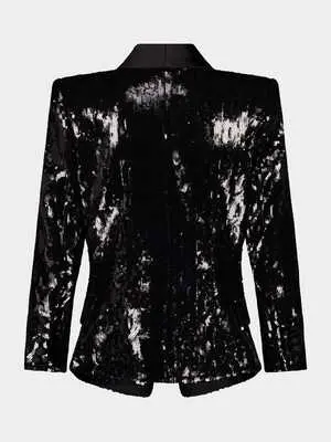 Balmain Sequined Blazer With Shoulder Pads