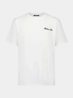 Balmain Logo Embroidered T-shirt - White