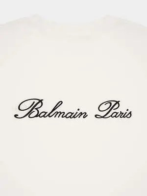 Balmain Logo Embroidered T-shirt - White