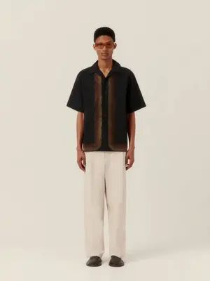 Commas Sunwaves Camp Collar Shirt - Black
