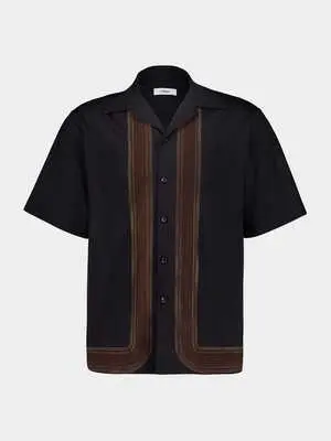 Commas Sunwaves Camp Collar Shirt - Black