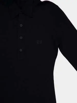 Balenciaga Long-sleeve Reverse Polo Knit Top