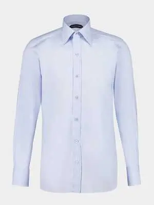 TOM FORD Light Slim Fit Poplin Shirt - Blue