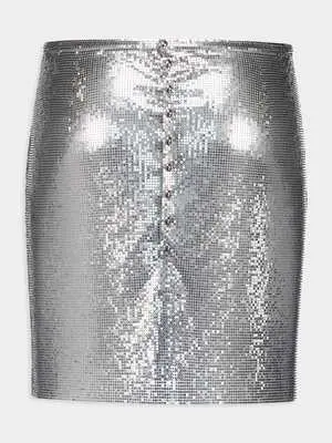 Rabanne Mini Skirt - Silver