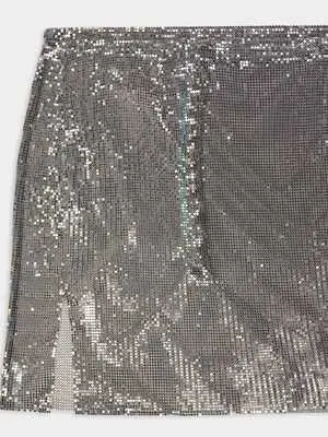 Rabanne Mini Skirt - Silver