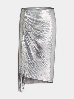 Rabanne Chainmail Draped Skirt - Silver
