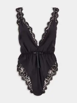 Dolce & Gabbana Lace And Satin Bodysuit - Black