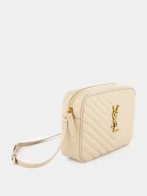 Saint Laurent Lou Quilted Crossbody Bag - Beige