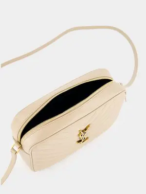 Saint Laurent Lou Quilted Crossbody Bag - Beige