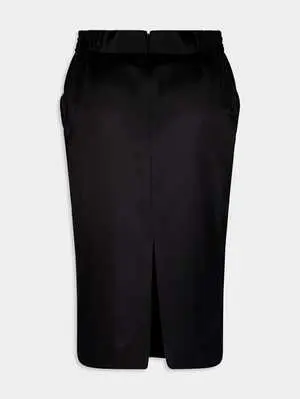 Saint Laurent Silk Satin Crepe Pencil Skirt