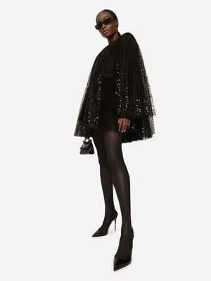 Dolce & Gabbana Sequin-embellished Short Pleated Dress