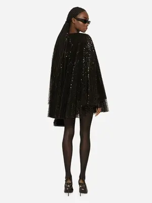 Dolce & Gabbana Sequin-embellished Short Pleated Dress