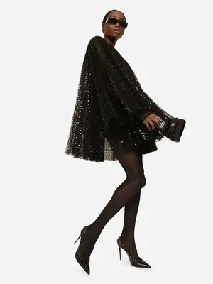 Dolce & Gabbana Sequin-embellished Short Pleated Dress