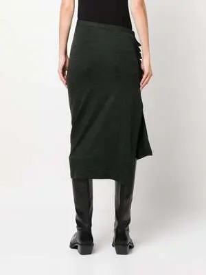 Rabanne Wrap Asymmetric Midi Skirt - Green