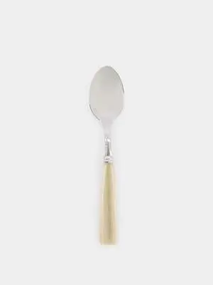 Sabre Paris Nature Faux Horn Dessert Spoon - Silver
