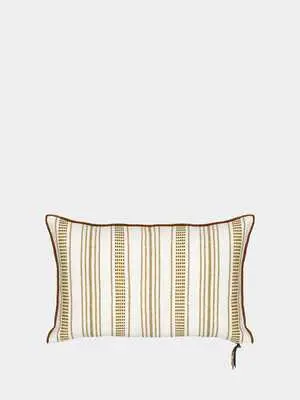 Maison De Vacances Rectangular Cyclades Embroidered Cushion - Brown