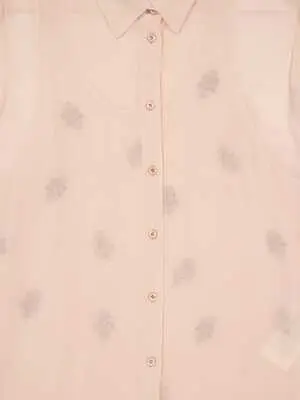 Fendi Embroidered Silk Georgette Top - Pink