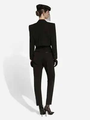 Dolce & Gabbana Tailored Wool Gabardine Tuxedo Pants