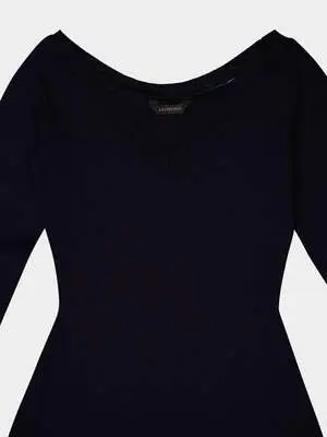 Balenciaga Off Shoulder V-neck Maxi Dress - Blue