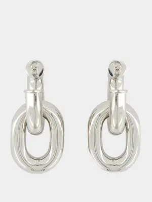 Rabanne Xl Link Double Hoop Earrings - Silver