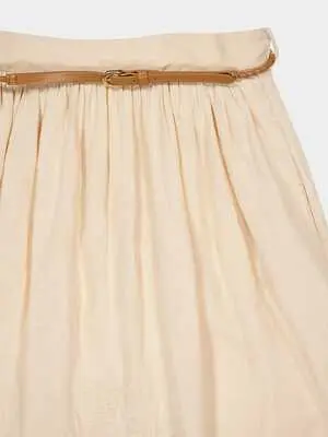 Zimmermann Embroidered Linen Midi Skirt - Cream