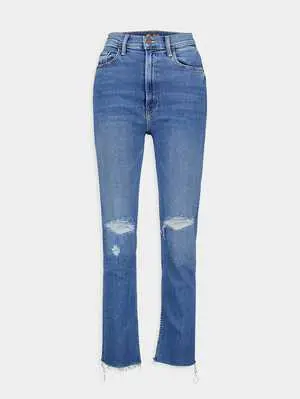 Women's High Waist Frayed Hem Jeans