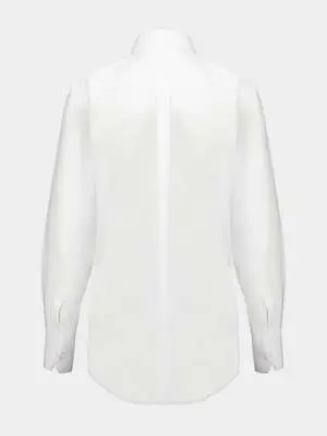 Dolce & Gabbana Cotton Poplin Shirt With Lace Inlay - White