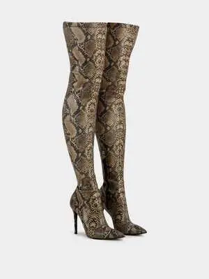 Stella McCartney Stella Iconic Python-print Over-the-knee Boots