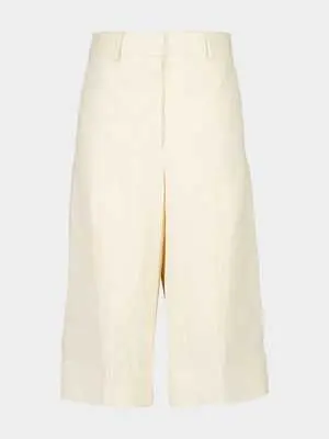 Stella McCartney Linen Viscose Culotte Shorts - Cream
