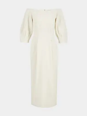 Gabriela Hearst Majano Linen Midi Dress - Cream
