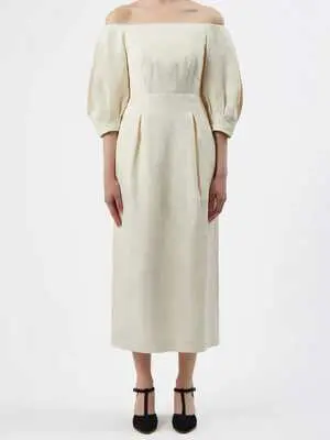 Gabriela Hearst Majano Linen Midi Dress - Cream