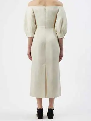 Gabriela Hearst Majano Linen Midi Dress - Cream