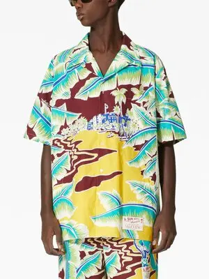 Valentino Garavani Surf Rider-Print Short-Sleeve Shirt Multicolour