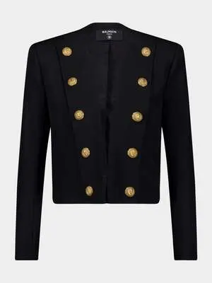 Balmain Fitted Wool Jacket - Black