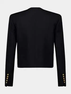 Balmain Fitted Wool Jacket - Black