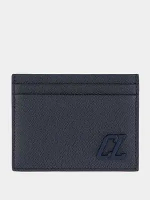 CHRISTIAN LOUBOUTIN Groovy Calf Leather Card Holder - Blue