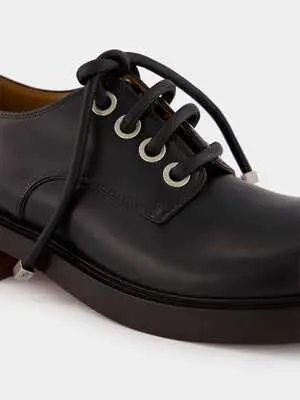 Alexander McQueen Leather Lace-up Derby Shoes With Square Toe