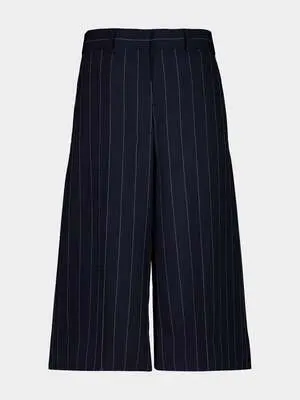 Stella McCartney Tailored Pinstripe Wool Shorts - Blue