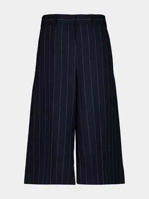 Stella McCartney Tailored Pinstripe Wool Shorts - Blue