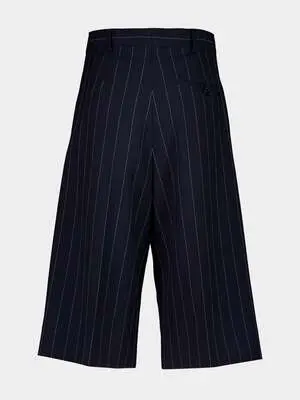 Stella McCartney Tailored Pinstripe Wool Shorts - Blue