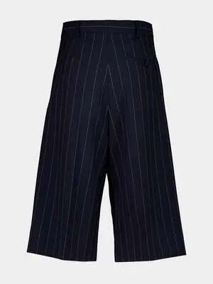 Stella McCartney Tailored Pinstripe Wool Shorts - Blue