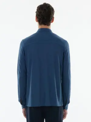 Majestic Filatures Taormina Long-sleeved Linen Shirt - Blue
