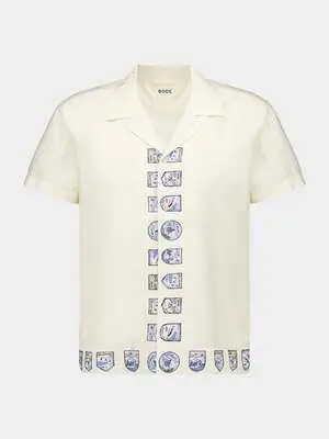 BODE Ecru Ski Season Short Sleeve Shirt - Beige
